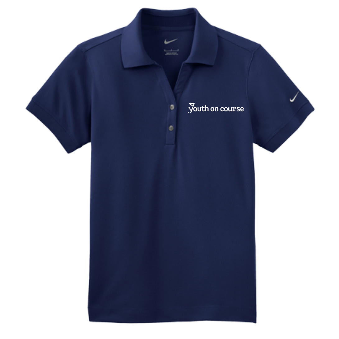 Nike Women's Navy Dri-FIT Micro Pique 2.0 Polo - Youth on Course - Dom ...