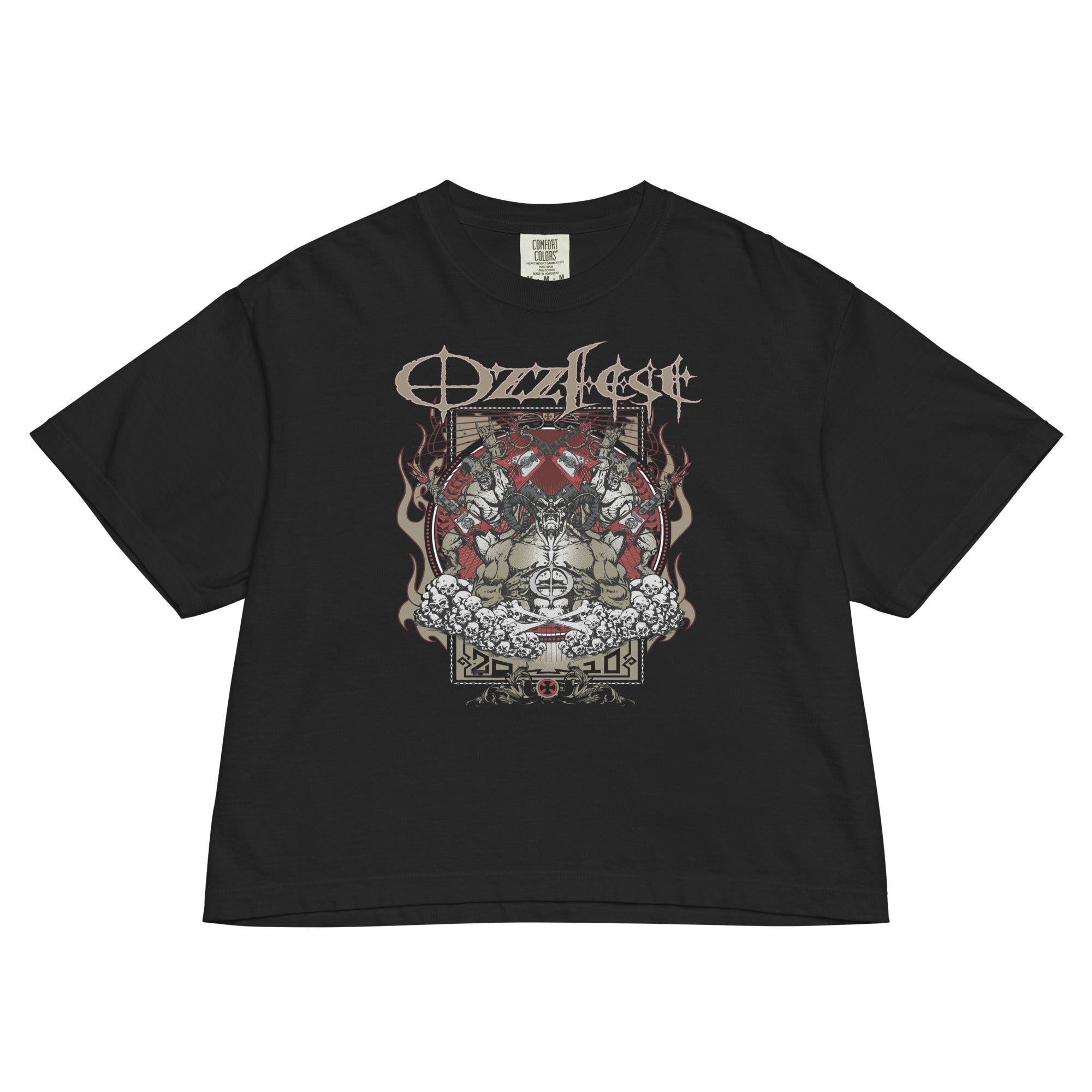 Ozzy Osbourne Vintage 2010 Ozzfest Mineral Wash Womens Crop Top – HYPER ...